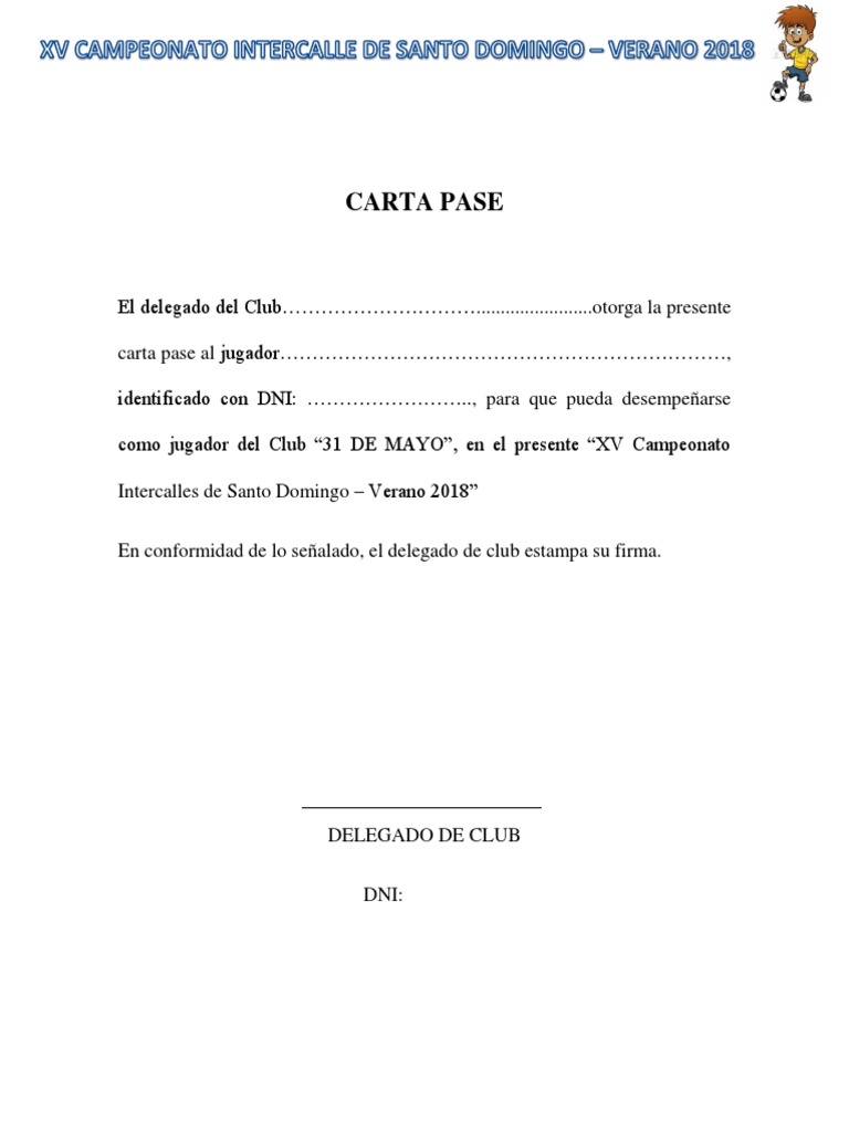 Carta Pase | PDF