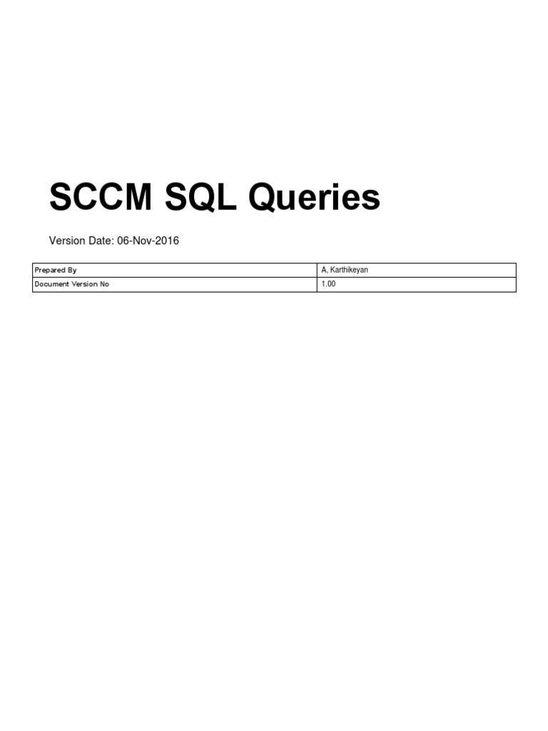 Sq06 - SCCM SQL Queries 6 | PDF | Databases | Data Management Software