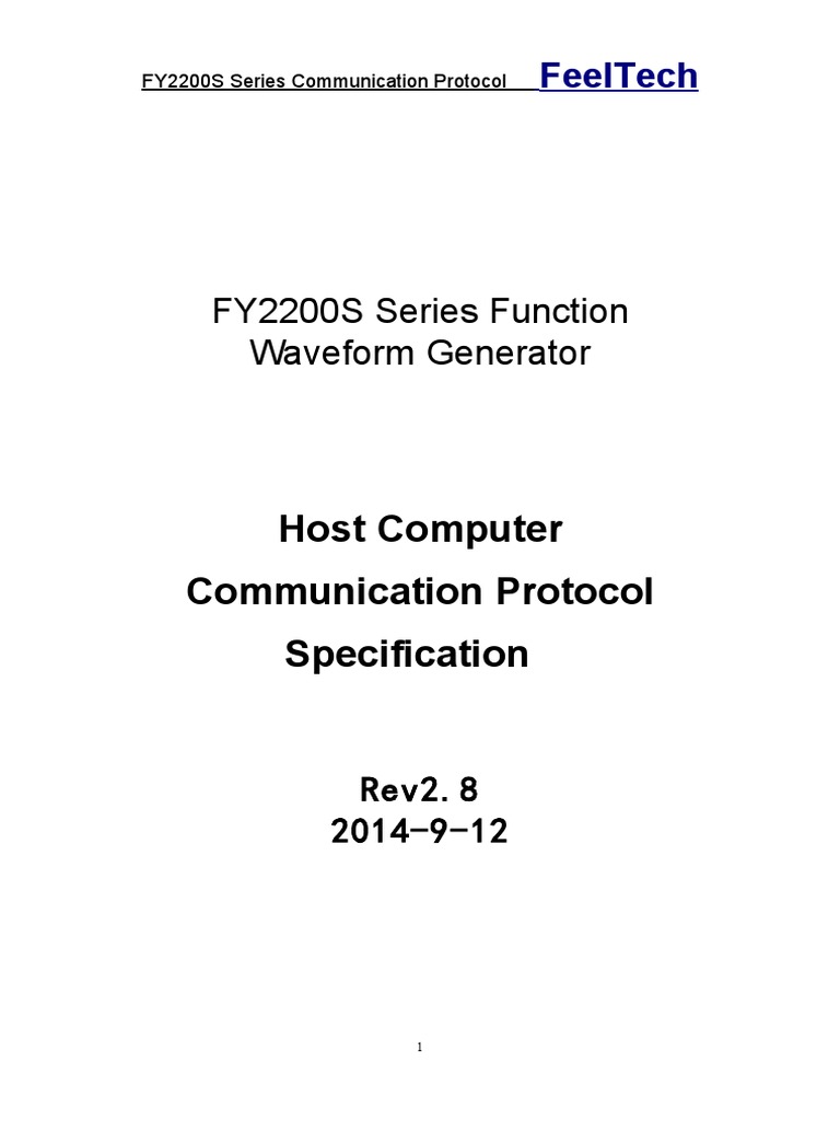 FY2200S Series Communication Protocol | PDF | Amplitude | Waves