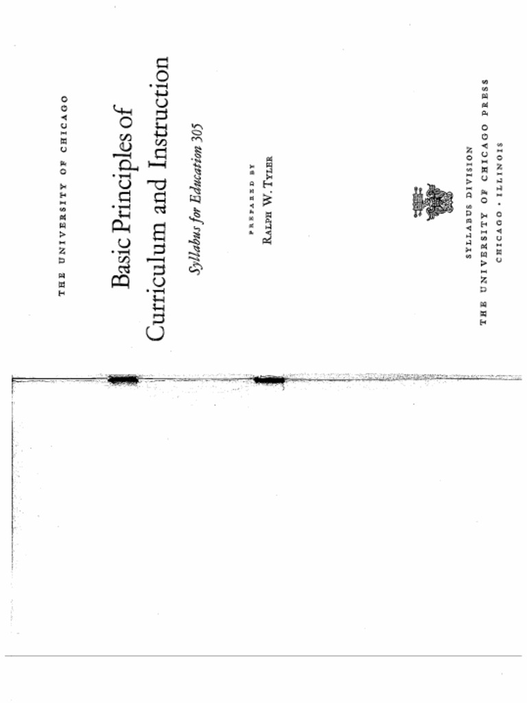 Tyler - Basic Principles of Curriculum and Instruction | PDF