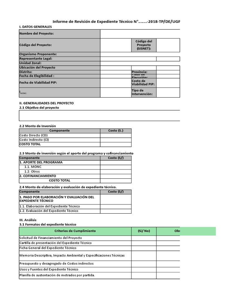 Revision de Expediente Tecnico | Presupuesto | Business