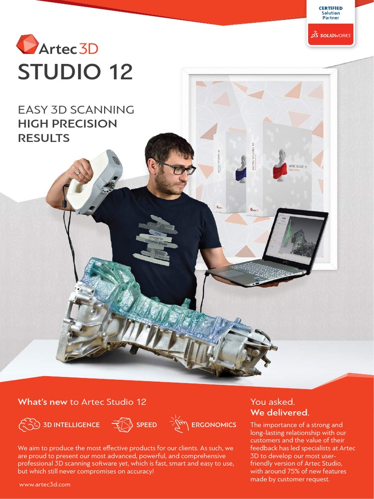 Brochure Artec Studio 3d Scanning Software | PDF | 3 D Computer Graphics | Texture Mapping