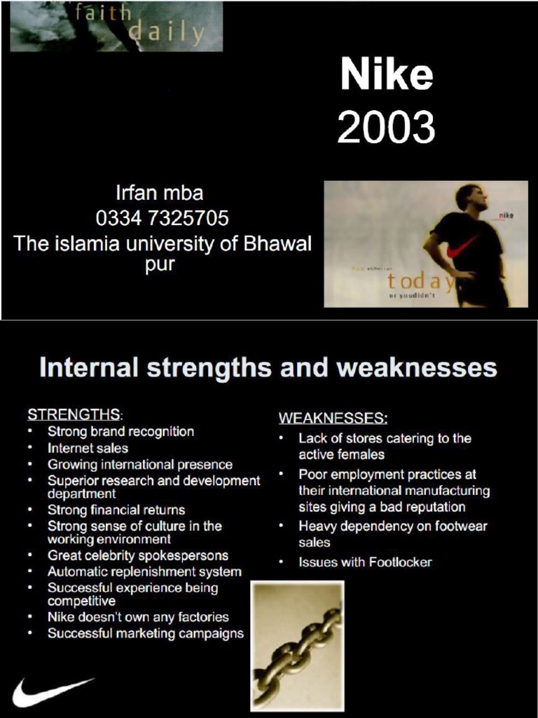 Nike IFE & EFE Matrix | PDF