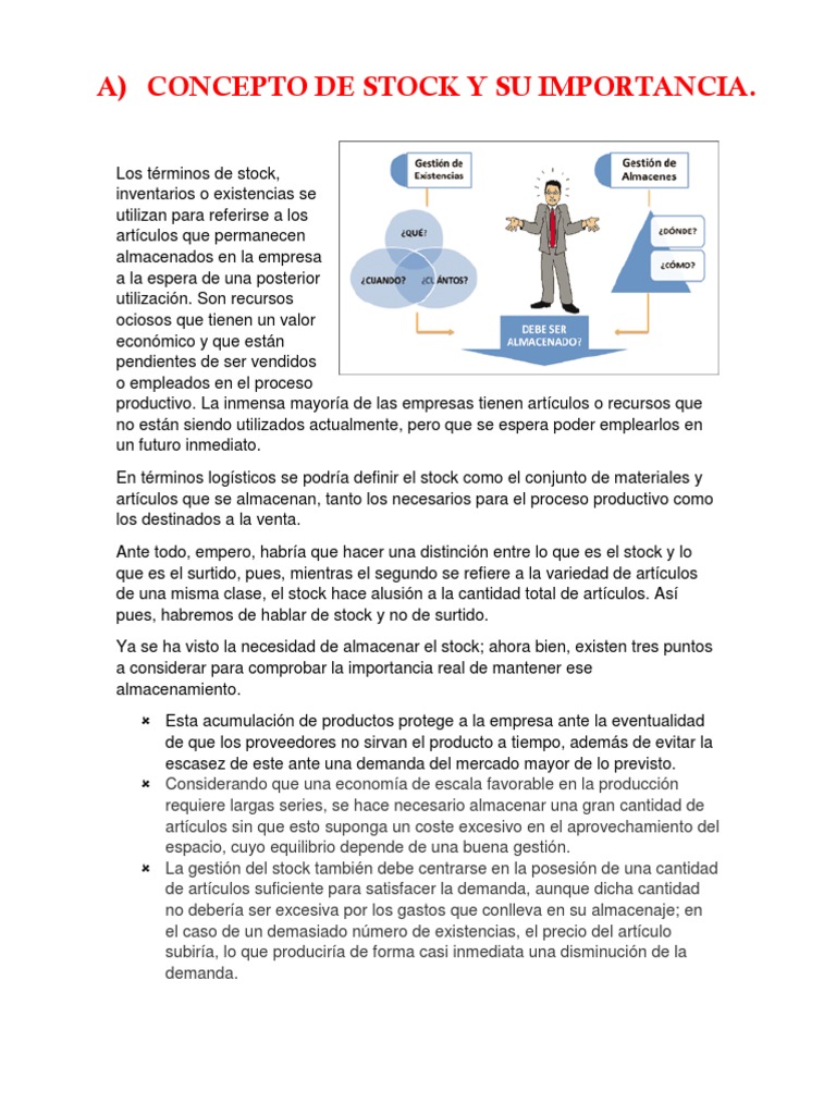 Concepto de Stock y Su Importancia | PDF | Logística | Ciencias económicas