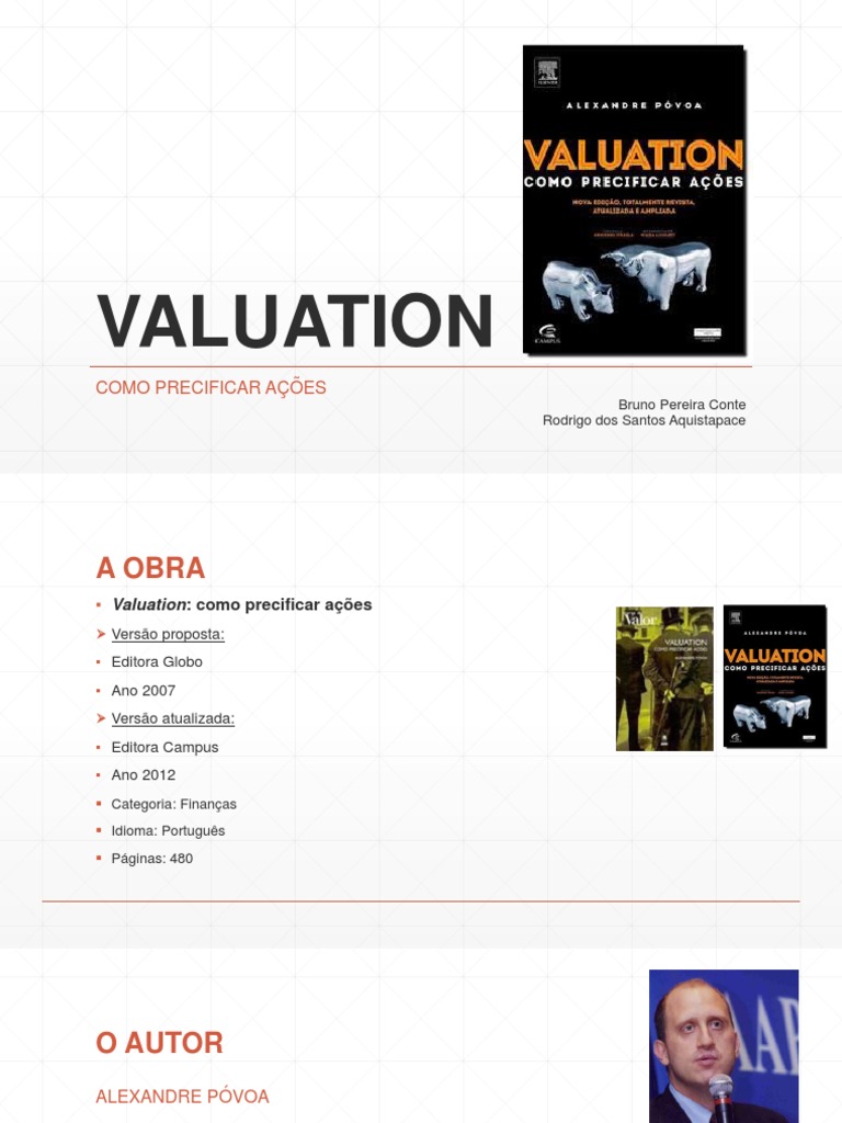 Apresentacao VALUATION | PDF | Balancete | Contabilidade