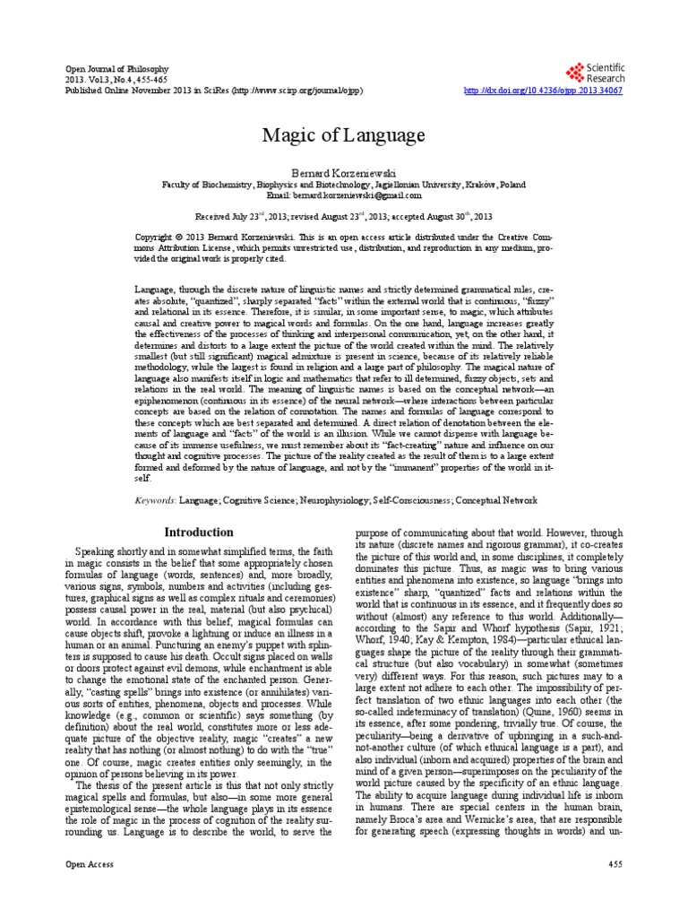 Magic of Language | PDF | Electron | Universe