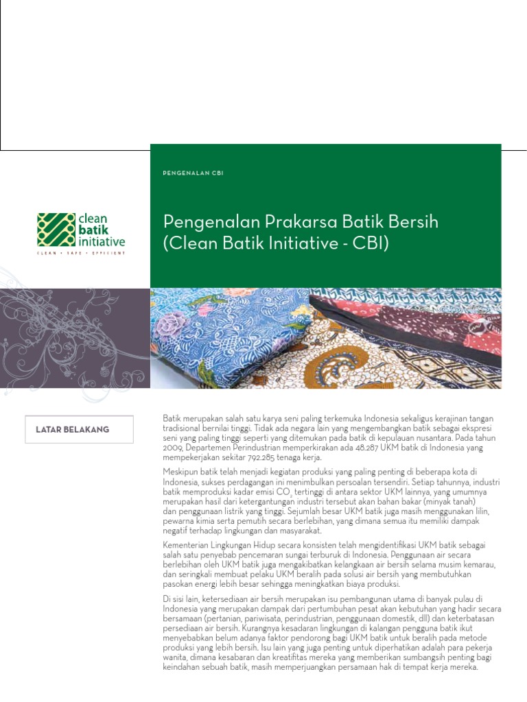 "Inisiatif Batik Bersih: Solusi Berkelanjutan" | PDF