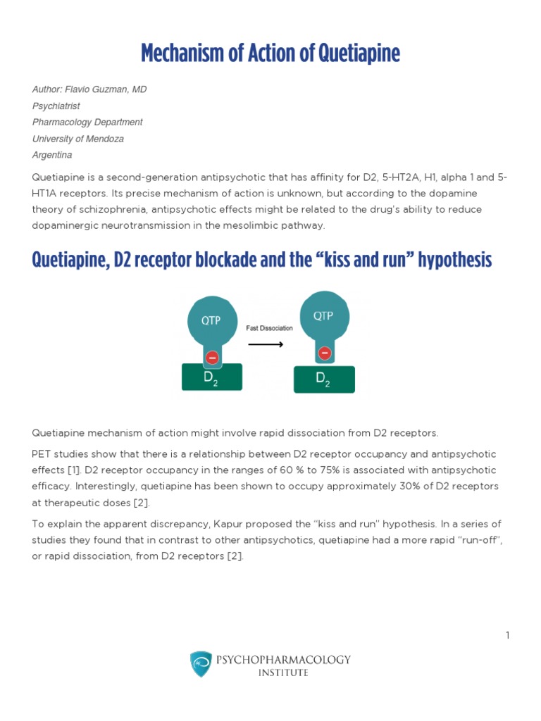 Mechanism of Action of Quetiapine | Receptor Antagonist | Antipsychotic