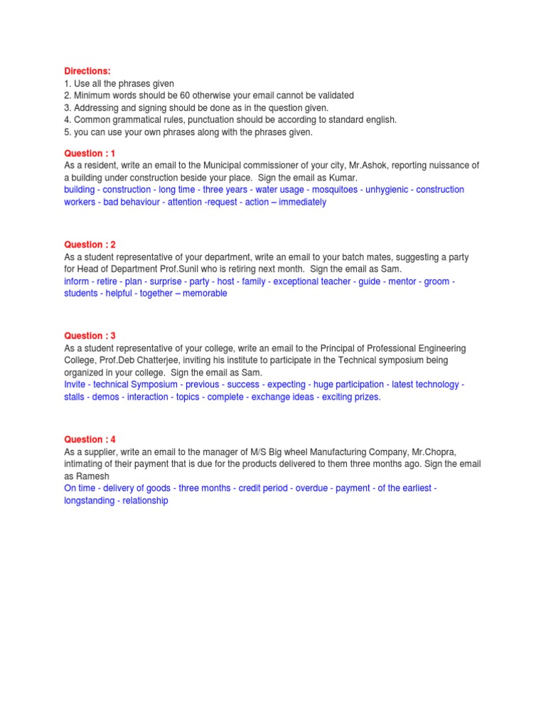 Tcs Email Writing Set 2 | PDF