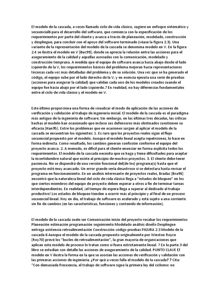 El Modelo de La Cascada | PDF | Proceso de desarrollo de software ...
