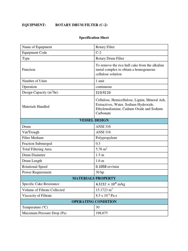 Rotary Filter | PDF | Stainless Steel | Filtration