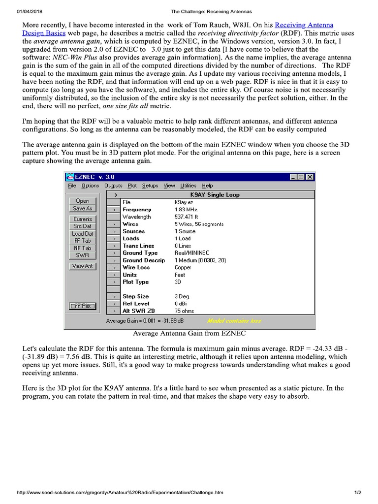 RDF Metric For Receiving Antennas | PDF