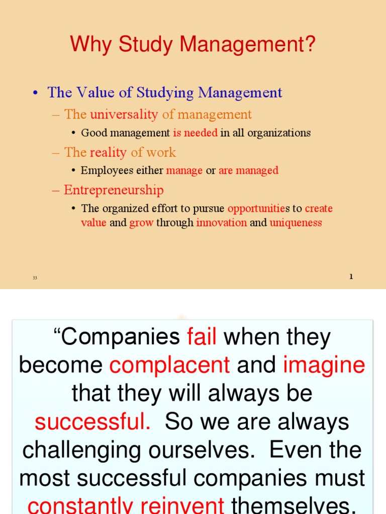 Importance of Studying Management | PDF | Interpersonal Relationships ...