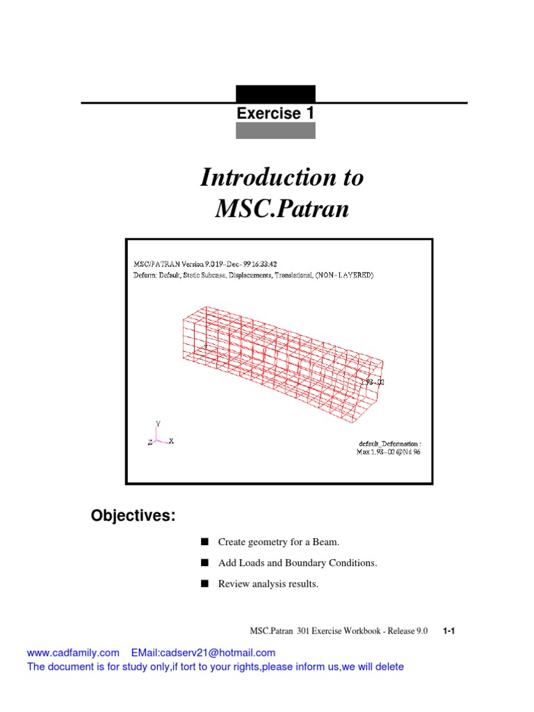 MSC Patran-301 Introduction To Patran | PDF | Stress (Mechanics) | Finite Element Method