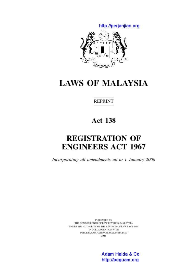 Act 138 Registration of Engineers Act 1967 | PDF | Sole Proprietorship ...