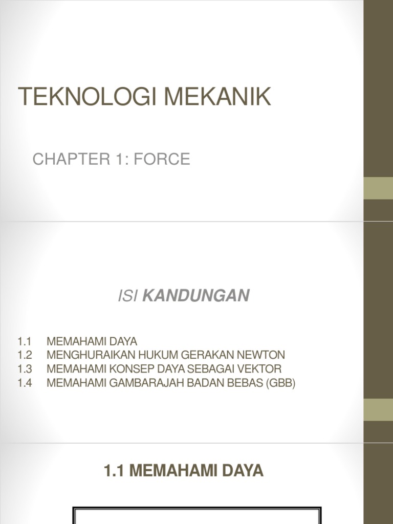 Teknologi Mekanik - Chapter 1 | PDF