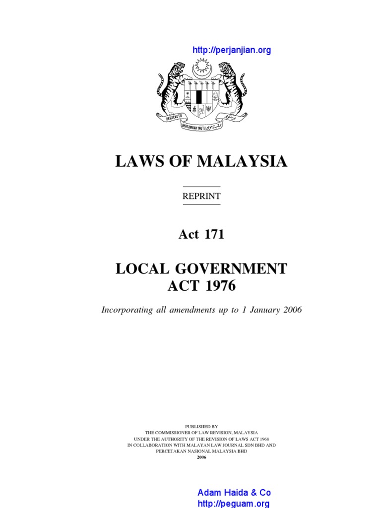 Act 171 Local Government Act 1976 | PDF | Quorum | Local Government