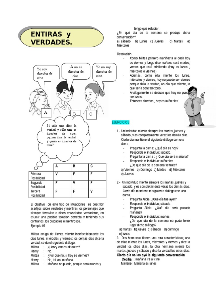 167315326 Mentiras Y Verdades Doc Proposición Verdad Prueba