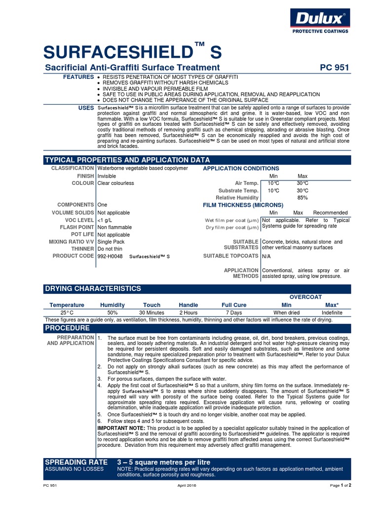 Surfaceshield S Pc-951 | PDF | Concrete | Water