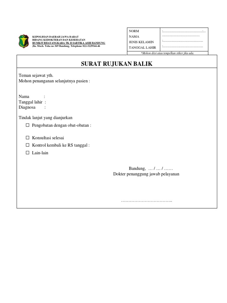 Surat Rujuk Balik | PDF