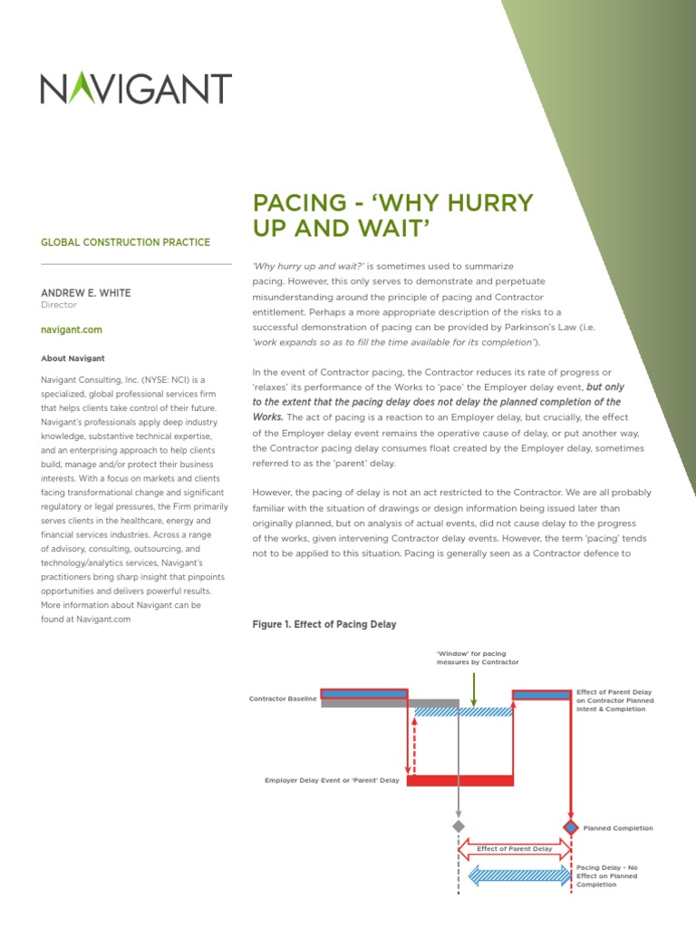 Pacing Why Hurry Up and Wait | PDF | General Contractor | Employment