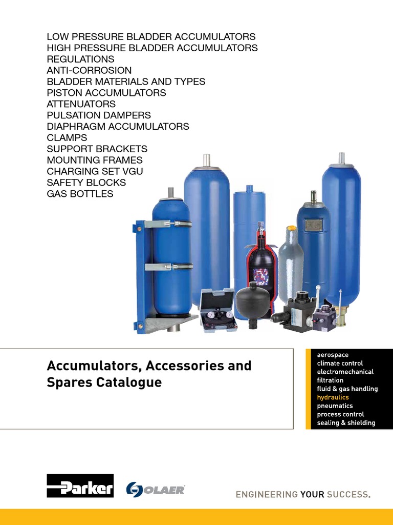 Accumulator Catalogue 2016 HY10 4004 Rev6 | PDF | Valve | Gases