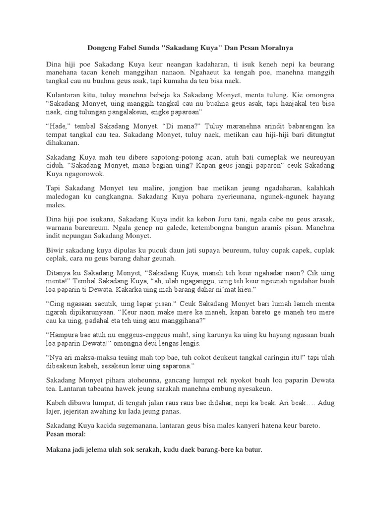 Dongeng Fabel Sunda | PDF