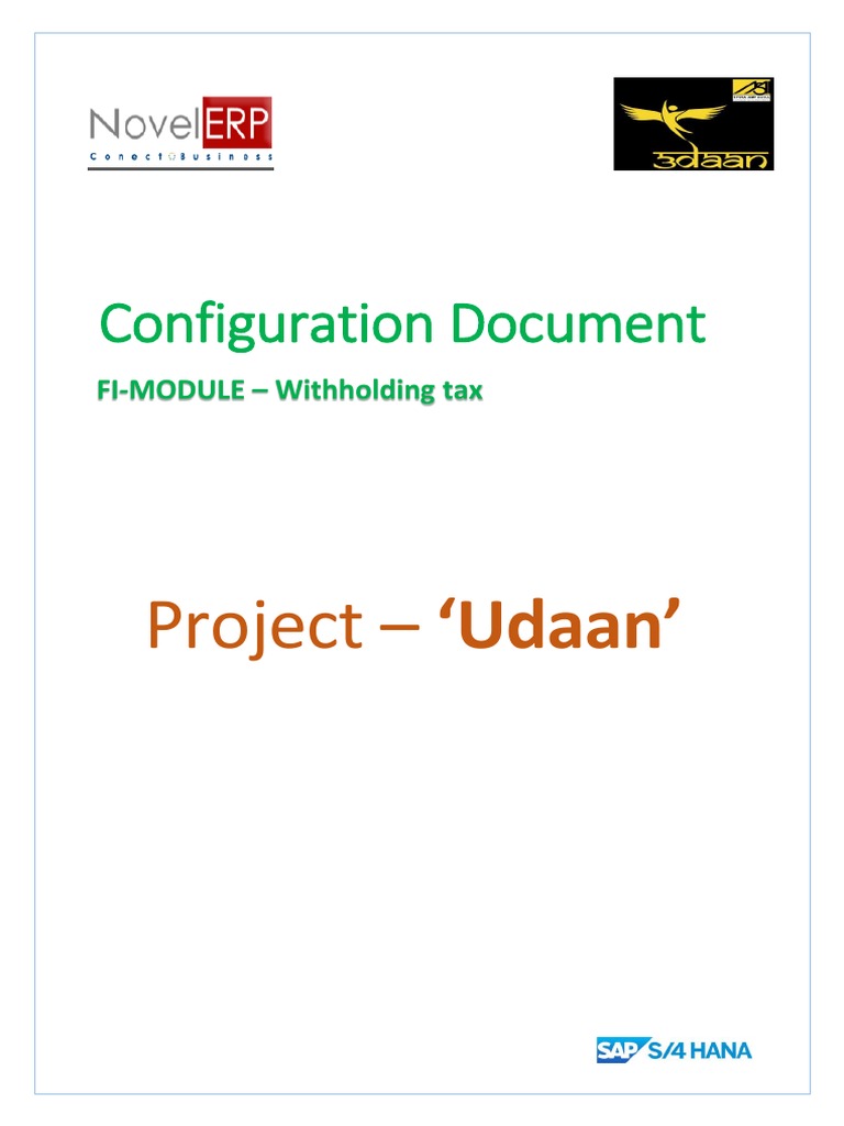 Configuration Document: Project - Udaan' | PDF | Invoice | Withholding Tax