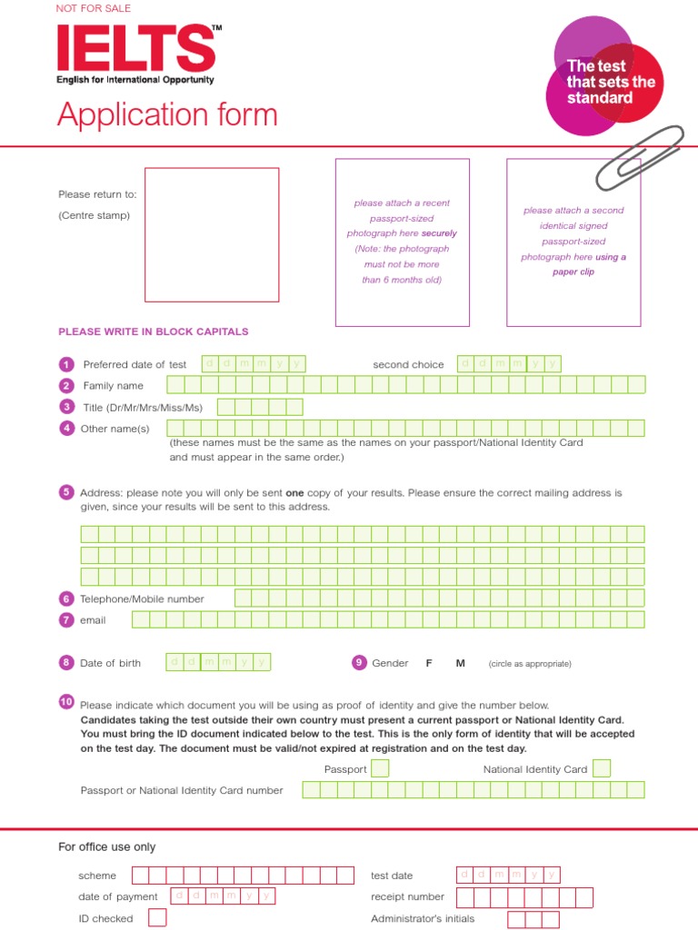 IELTS Application Form | PDF