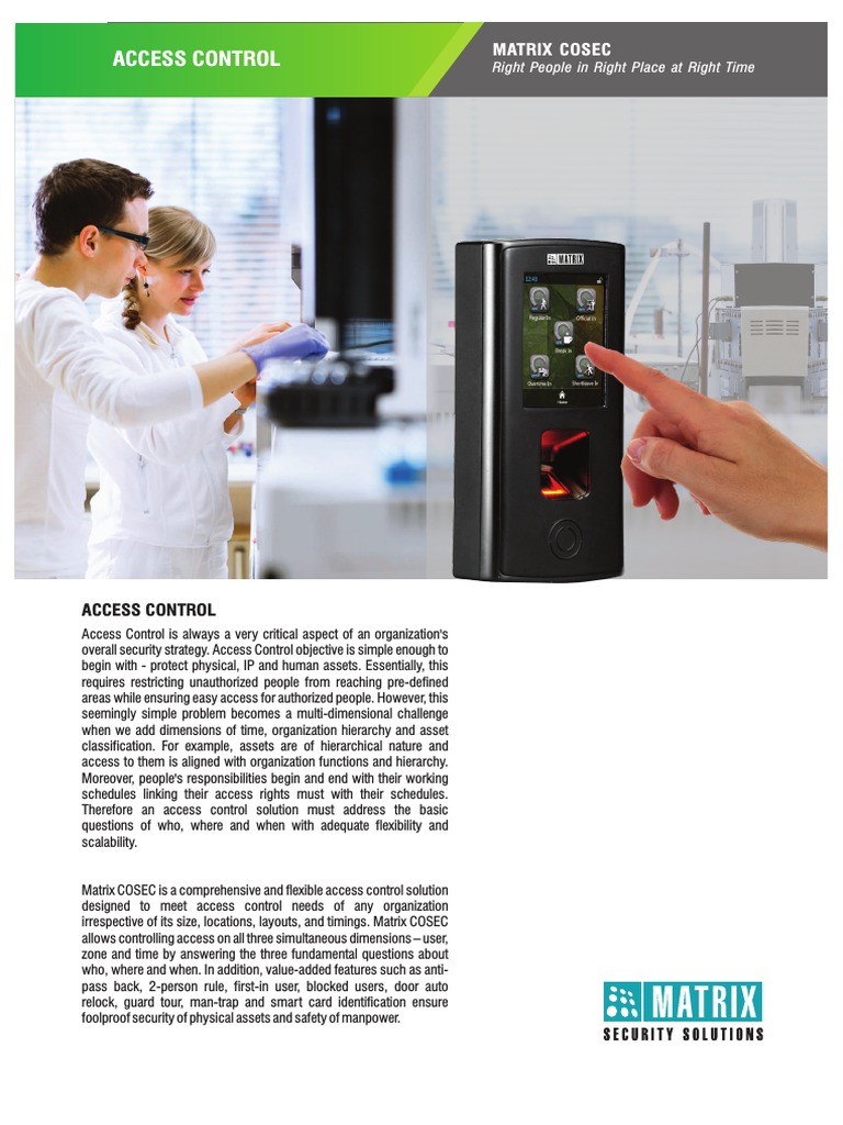 Advanced Access Control Solutions For Every Business Needs | PDF | Access Control | Digital ...