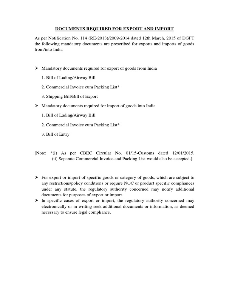 Documents For Export Import | PDF | Invoice | Justice