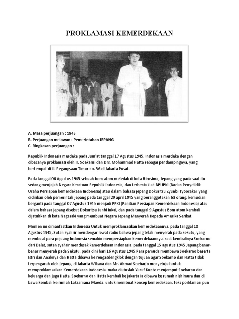 Proklamasi Kemerdekaan | PDF
