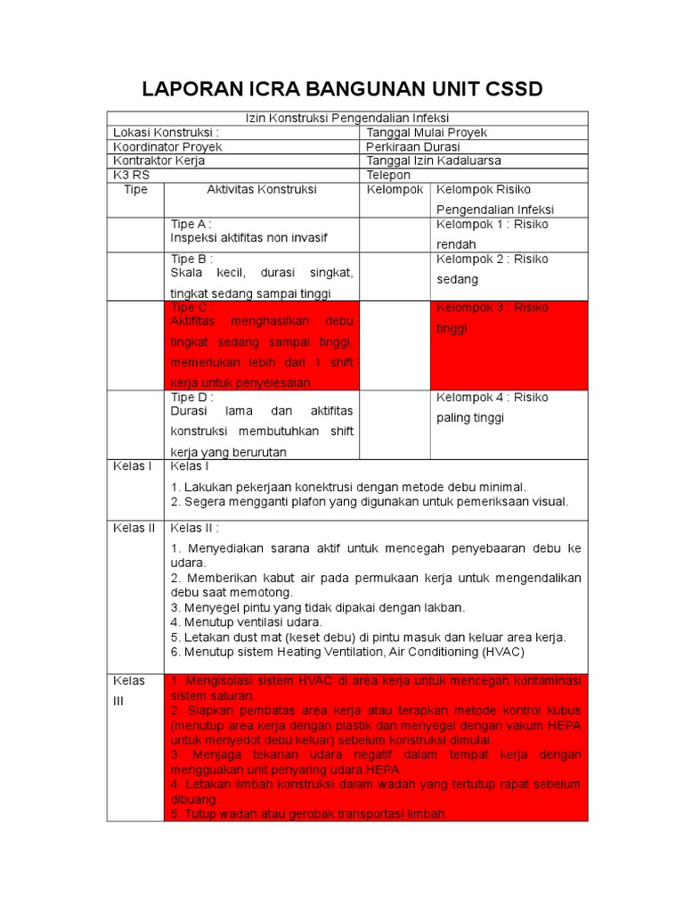 Contoh Form Icra Bangunan Unit CSSD | PDF