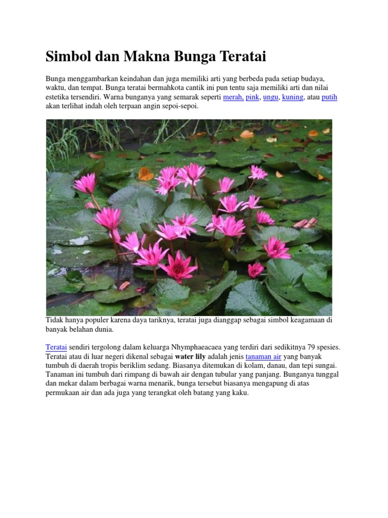Simbol Dan Makna Bunga Teratai | PDF