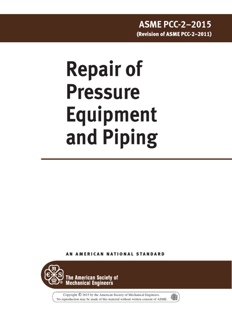 ASME PCC-2-2015 Repair of Pressure | PDF | Mechanical Engineering | Gas Technologies