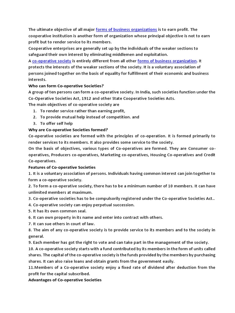 Basics of Cooperation | PDF | Cooperative | Society