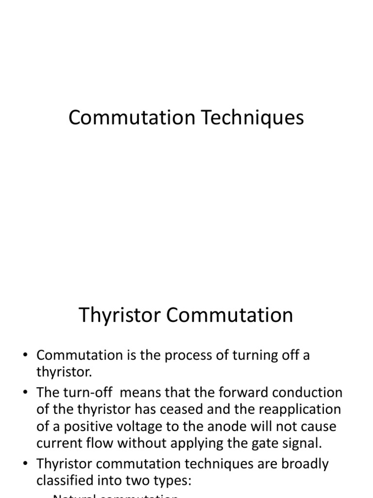 Commutation Techniques | PDF | Electrical Circuits | Capacitor