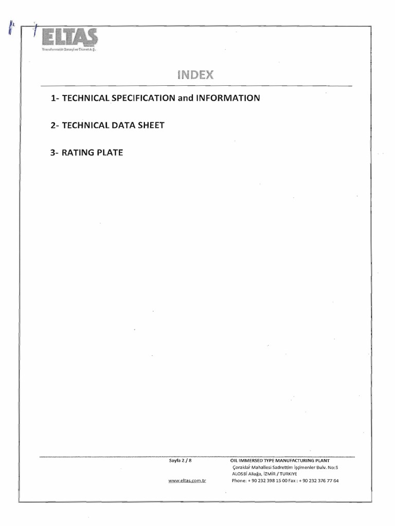 8MVA Transformer Data Sheet | Transformer | Electrical Engineering