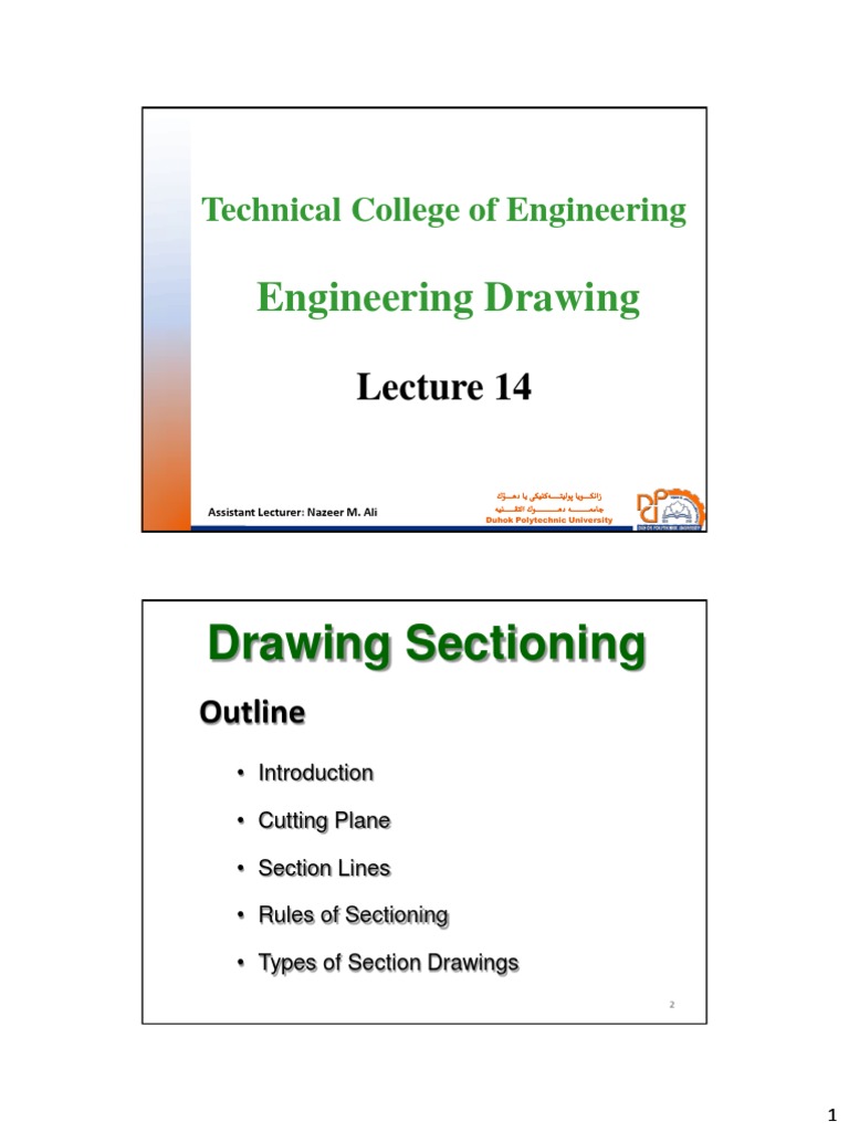 Lect 14 Section Drawings (15-16) - PPT | PDF | Line (Geometry) | Plane ...