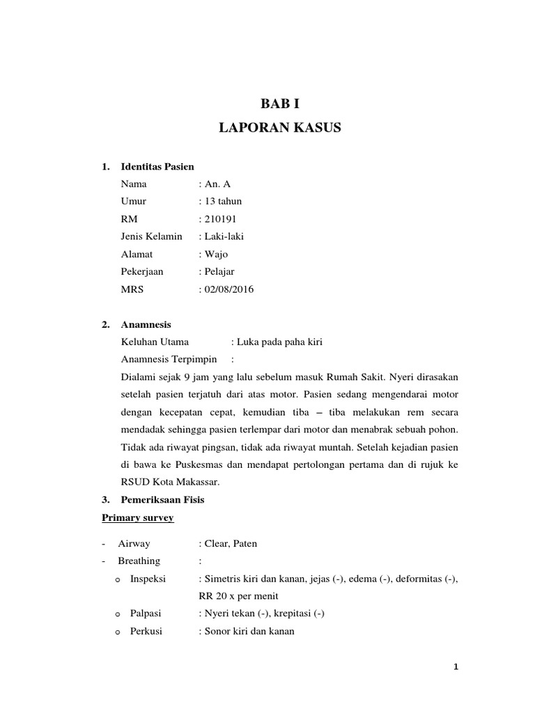 Open Fraktur Femur | PDF