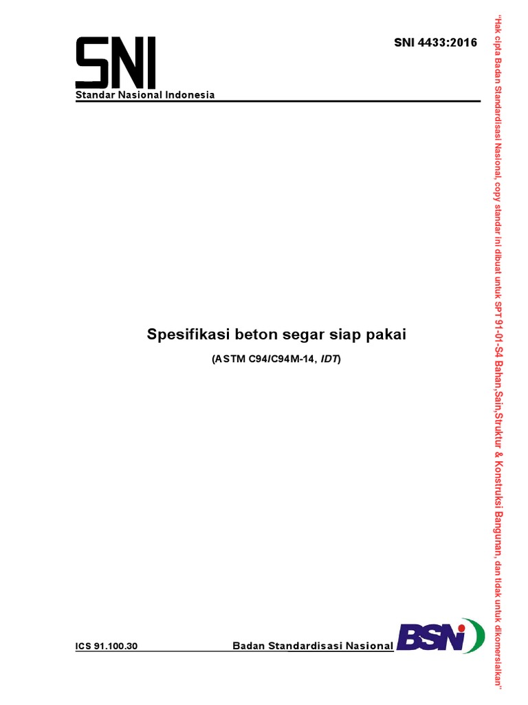 Sni 4433 2016 PDF | PDF