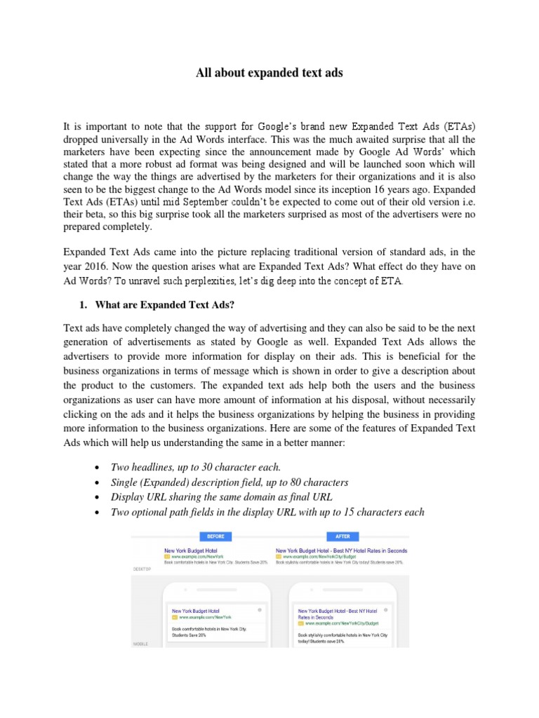 Understanding Expanded Text Ads | PDF | Advertising | Mobile Phones