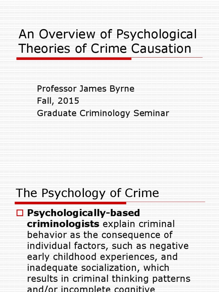 Psychological Theories of Crime Causation | PDF | Psychology ...