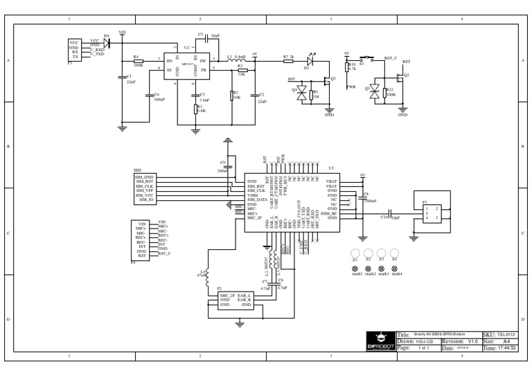 Gravity A6 GSM&GPRS Module Schematic | PDF