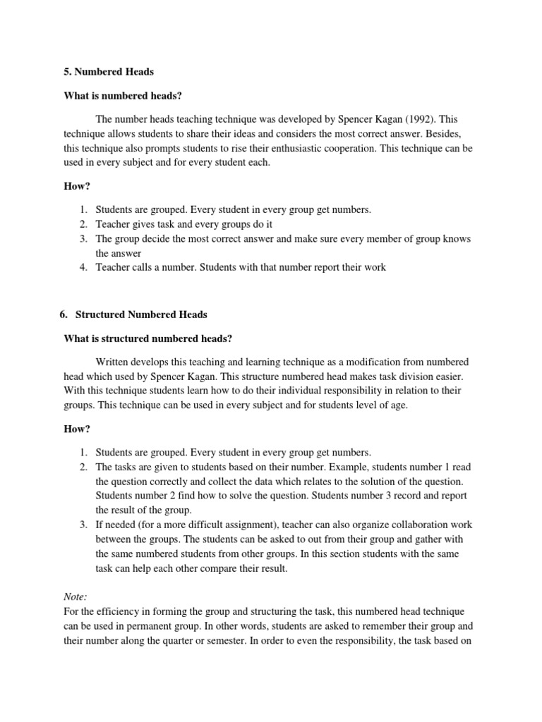 Numbered Heads What Is Numbered Heads? | PDF | Schema (Psychology ...