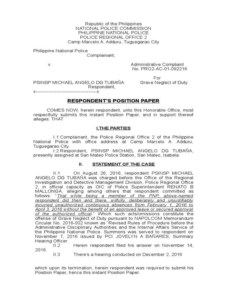 Position Paper | PDF | Venue (Law) | Lawsuit