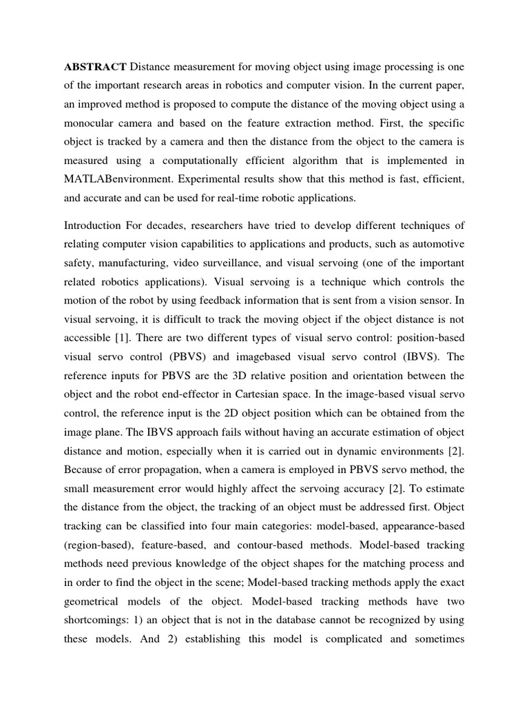 Object Distance Measuremetn | PDF | Matlab | Computer Programming