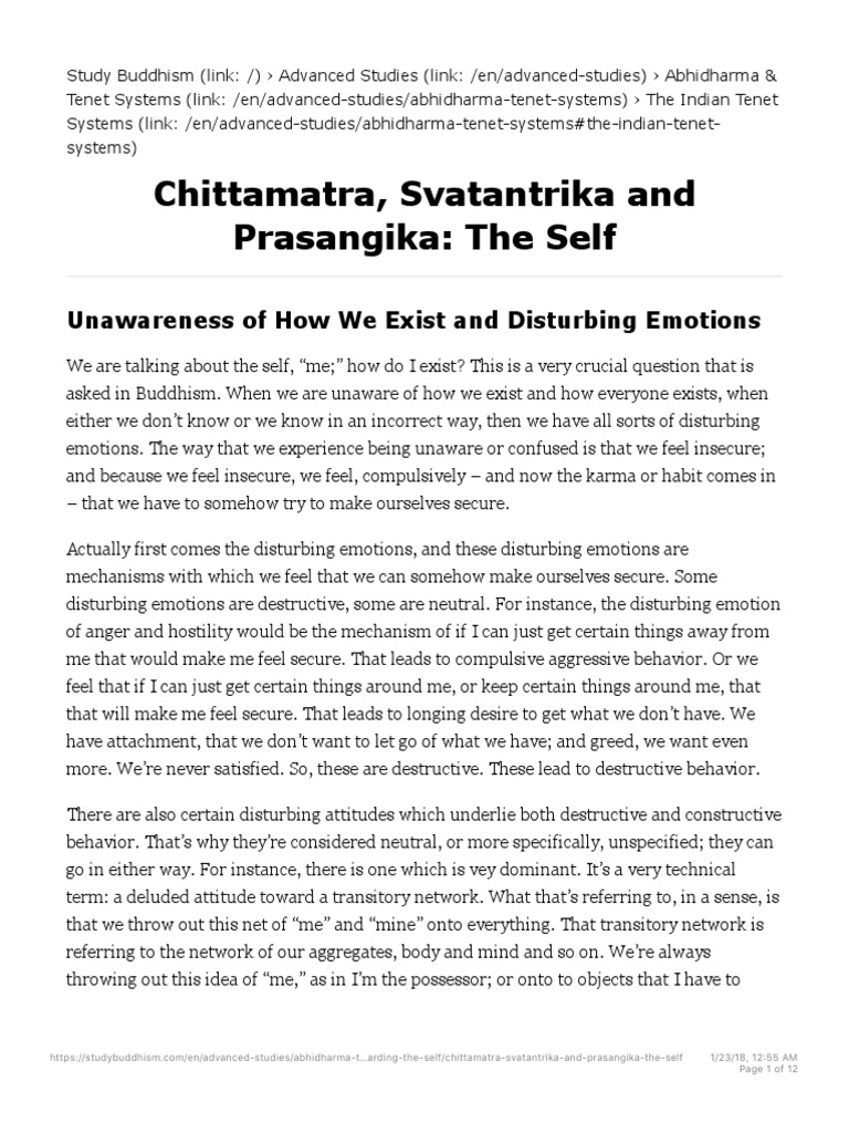 Self in 4 Tenet Systems PT 2 | PDF | Consciousness | Self