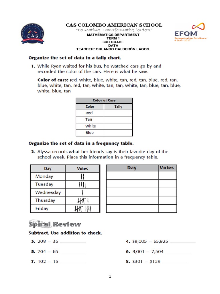 Worksheet Data | PDF