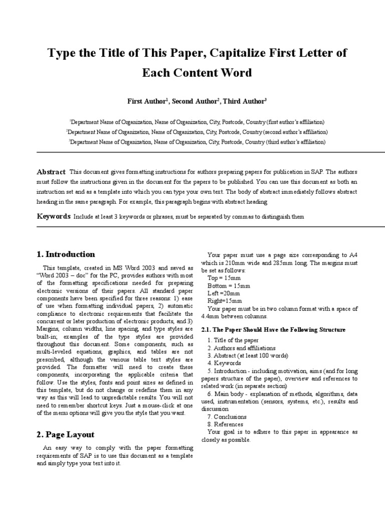 Formatting Instructions: A Template for Preparing Research Papers According to the Guidelines of ...